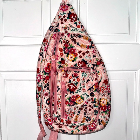 Vera Bradley | Accessories | Vera Bradley Pink Floral Sling Backpack ...